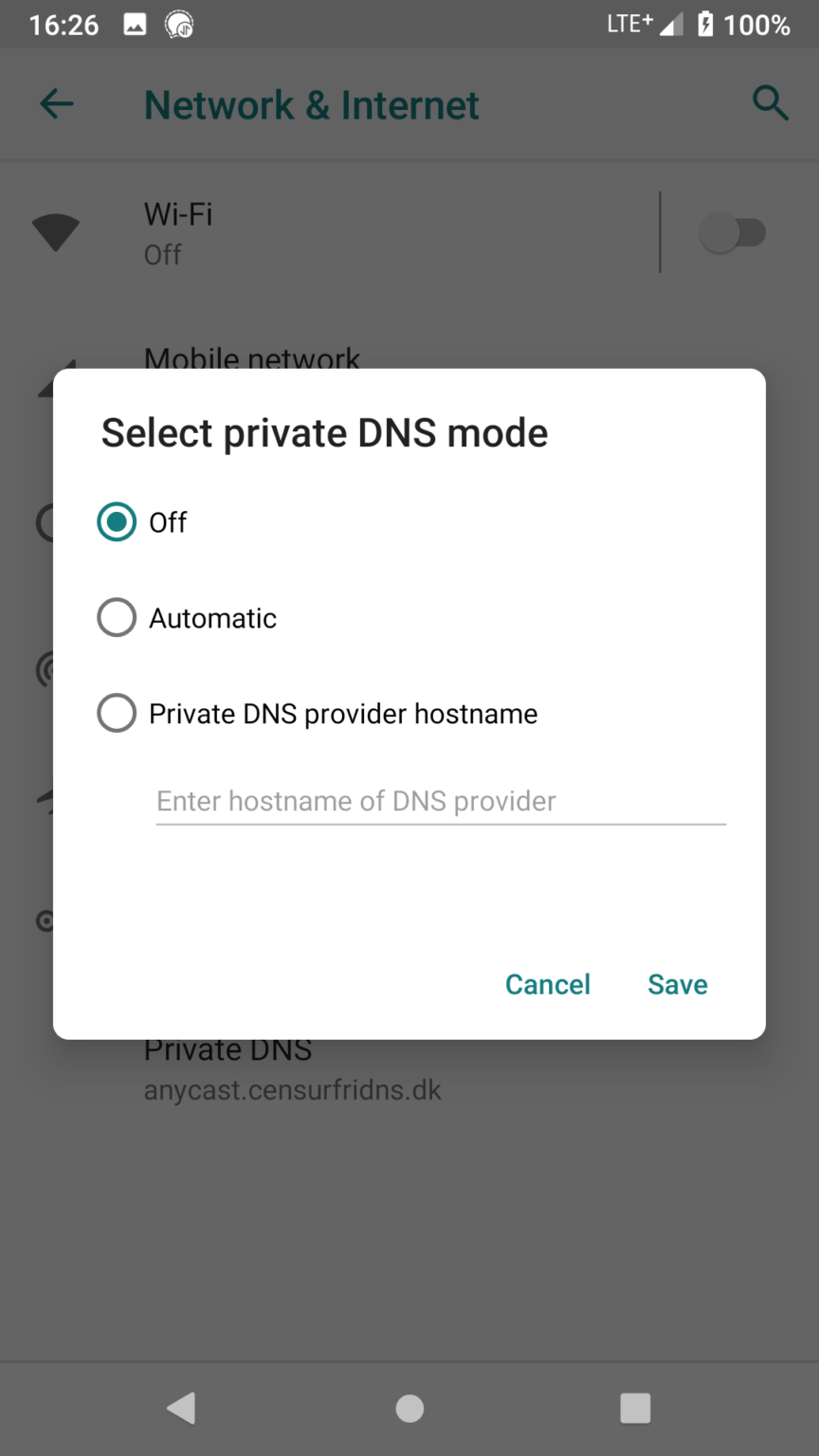 encrypting DNS on android – trivia